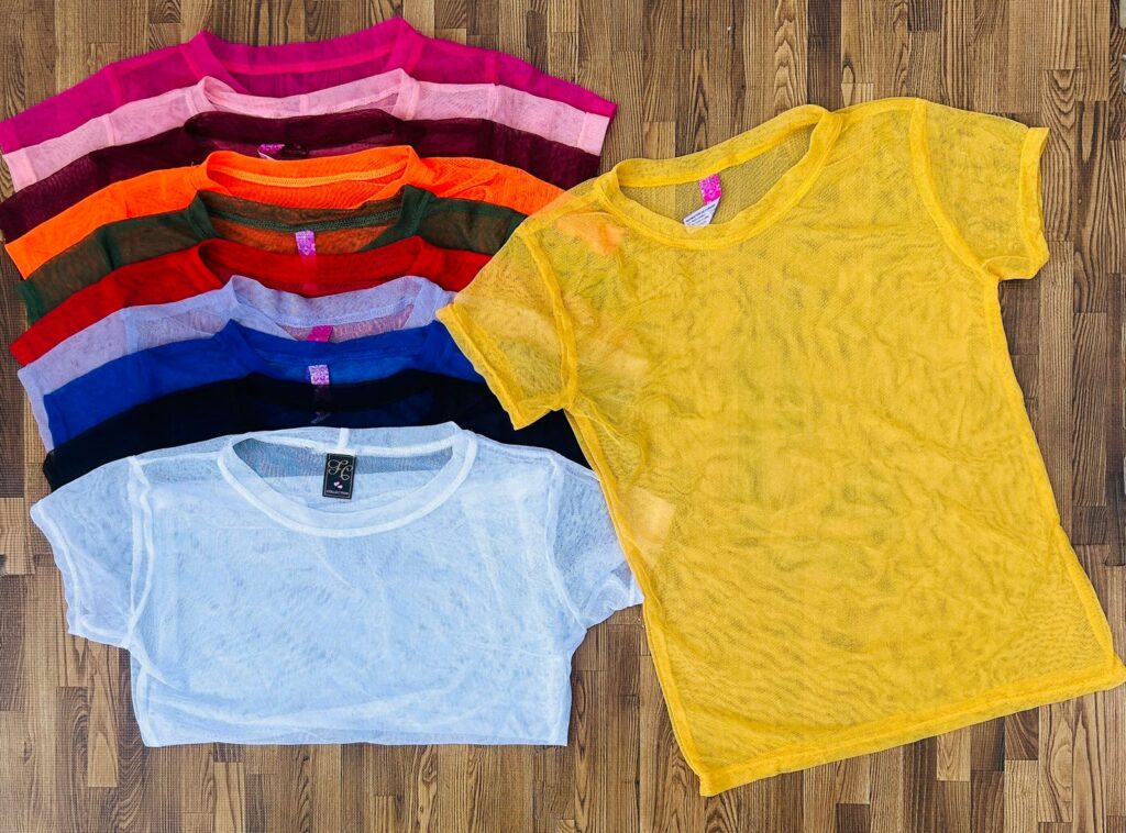 Blusa mesh manga corta - Blusitas Francis